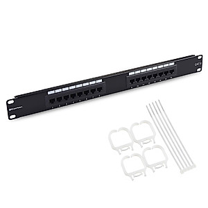 Cable Matters UL Listed Rackmount or Wall Mount 16 Port Patch Panel (RJ45 Patch Panel)