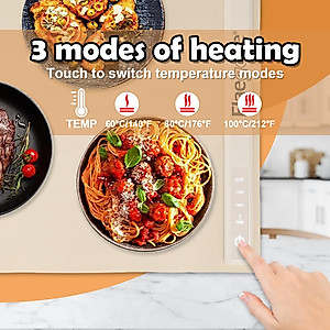 Flaegoye Food Warming Mat,Portable Electric Warming Tray with 3 Adjustable Temperature,Silicone Foldable Food Warmer for Buffet,Fast Heating Mat for Home Buffets,Restaurants and Parties