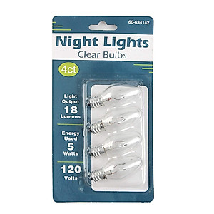 UI PRO TOOLS Night Light Clear Light Bulb (10 Lumens, 5 watts, 120 Volts) - Pack of 4