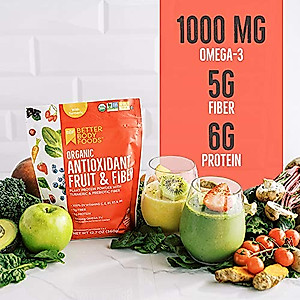 BetterBody Foods Organic Antioxidant Fruit and Fiber Superfood Blend, 12.7 Ounce, Powder