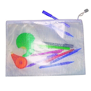 12pcs A4 Mesh Zipper Pouches | Clear Plastic Pouches with Zipper | mesh Zipper Pouch Document Bag |Puzzle & Board Games Storage Bag, Office Supplies