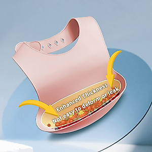 Maveek Silicone Baby Bibs for Eating, Drool Bibs for Babies Gender Neutral Toddler Bandana Bibs Food Catcher for Baby Boys and Girls, Waterproof Soft Non Messy Dusky Pink + Dusky Blue (12-36 Months)