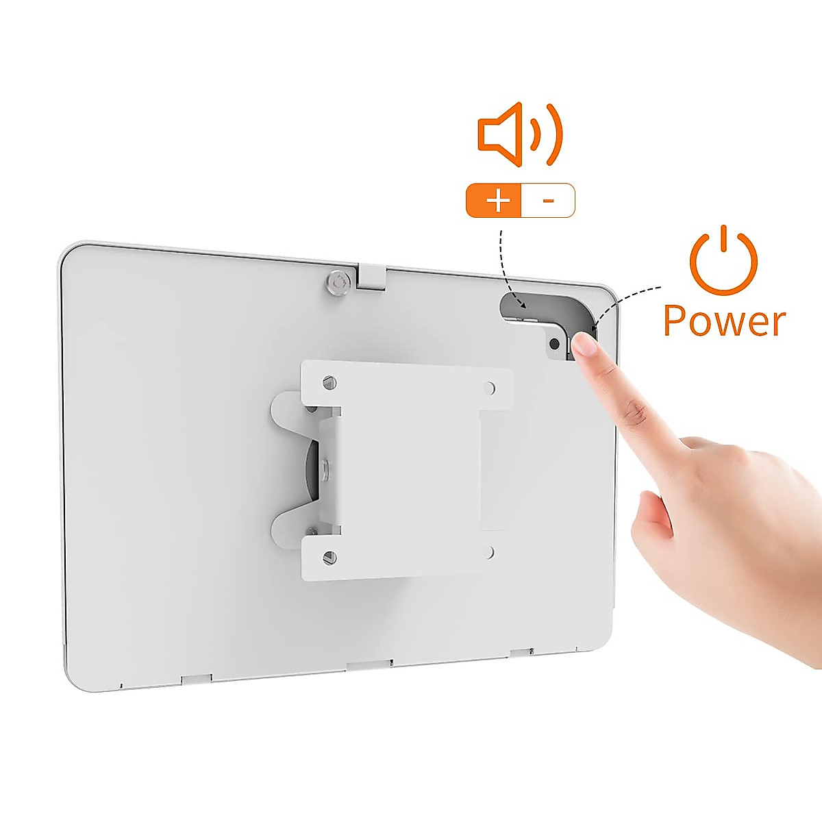 Beelta Tablet Wall Mount Compatible with 10.2 inch iPad 7 8 9 Swivel Base, Key Lock, All Metal - BSW101T