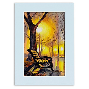 8x12 Mat for 11x14 Frame - Precut Mat Board Acid-Free Baby Blue 8x12 Photo Matte Made to Fit a 11x14 Picture Frame, Premium Matboard for Family Photos, Show Kits, Art, Picture Framing, Pack of 1 Mat