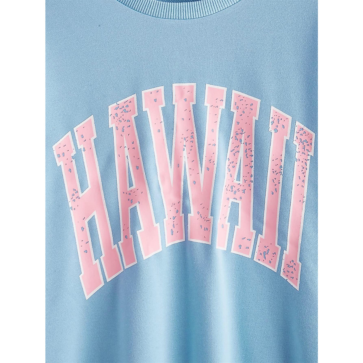 SOLY HUX Girl's Cute Graphic Sweatshirt Letter Print Long Sleeve Crewneck Pullover Tops Blue 10-11Y