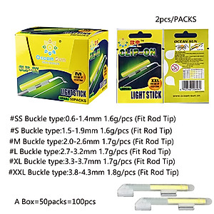 linguang100PCS Ocean Sun Fishing Glow Sticks Rod Tip， Fishing Polo Glow Sticks ，Fishing Light Sticks Glow Tips for Fishing Poles， Fishing Rod Glow Sticks Light Sticks (#L:2.7-3.2mm 100pcs)