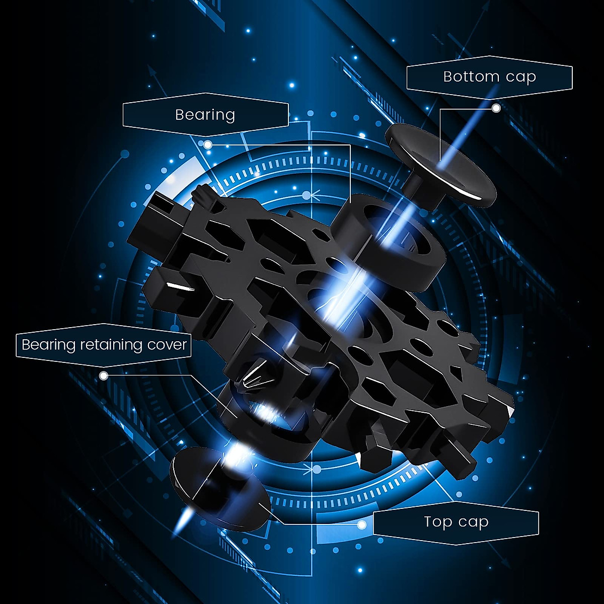 Gifts for Men, 22 in 1 Snowflake Multitool as Christmas Stocking Stuffers for Kids, Teens, Adults, Dads, Husbands, Boyfriends, and Grandpas（Black）