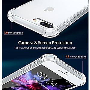 Orase Ultra Clear Series for iPhone 8 Plus Case & iPhone 7 Plus Case - Slim Fit - Shockproof - Not Yellowing - Hard Back Cover - Protective Clear Case for iPhone 8 Plus Phone Case