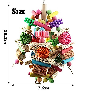 Bird Toys, Parrot Toys for Large Birds, Natural Corn cob African Grey Parrots, Macaws, Cockatoos, Amazon Parrots chew Toys, Birdhouse Hanging Toys