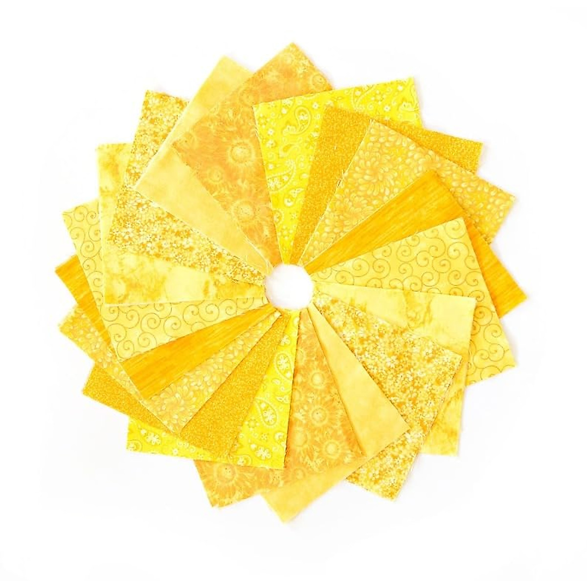 90 Pcs Fabric Strips Cute, Beautiful 100% Cotton Fabric Quilt, Width 5 inch Length 5 inch, Gift It's All Yellow pre-Cut Charm Pack Squares, DIY Blanket