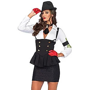 Leg Avenue Women's Machine Gun Molly, Black/White, Small