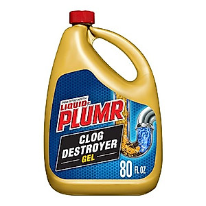 Liquid-Plumr Pro-Strength Clog Destroyer Gel with PipeGuard, Liquid Drain Cleaner - 80 Ounces (Package May Vary)