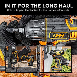 MOTORHEAD 20V ULTRA Cordless Impact Driver Kit, Lithium-Ion, ¼” All-Metal Hex Chuck, Tri-Beam LED, Variable Speed Trigger, 2Ah Battery & Quick Charger, Bag, 16 Accessory Bits, 3 Nut Drivers, USA-Based