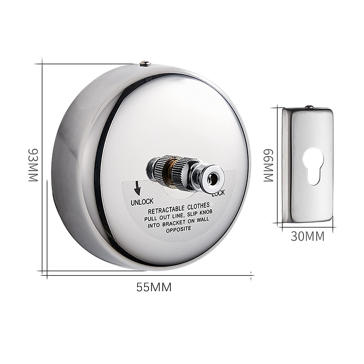 Retractable Clotheslines 9Ft Retracting Clothes Line Wall Mounted Stainless Steel Clothes Dryer Laundry Line Indoor Outdoor Hanging Laundry Rope Clothing Drying Rack for Shower Room Bathroom Hotel