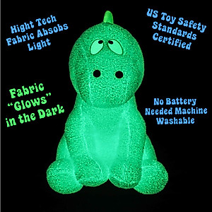 Little Room Naturally Glow in The Dark Dinosaur Stuffed Animal Plush Toy, 14 Inches, blue (L1000)