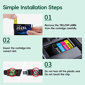 Ondula Remanufactured Ink Cartridge Replacement for Epson 202XL Mutipack 202 XL T202 Work with Workforce WF-2860 Expression XP-5100 Printer (2 Black, Cyan, Magenta, Yellow 5-Pack)