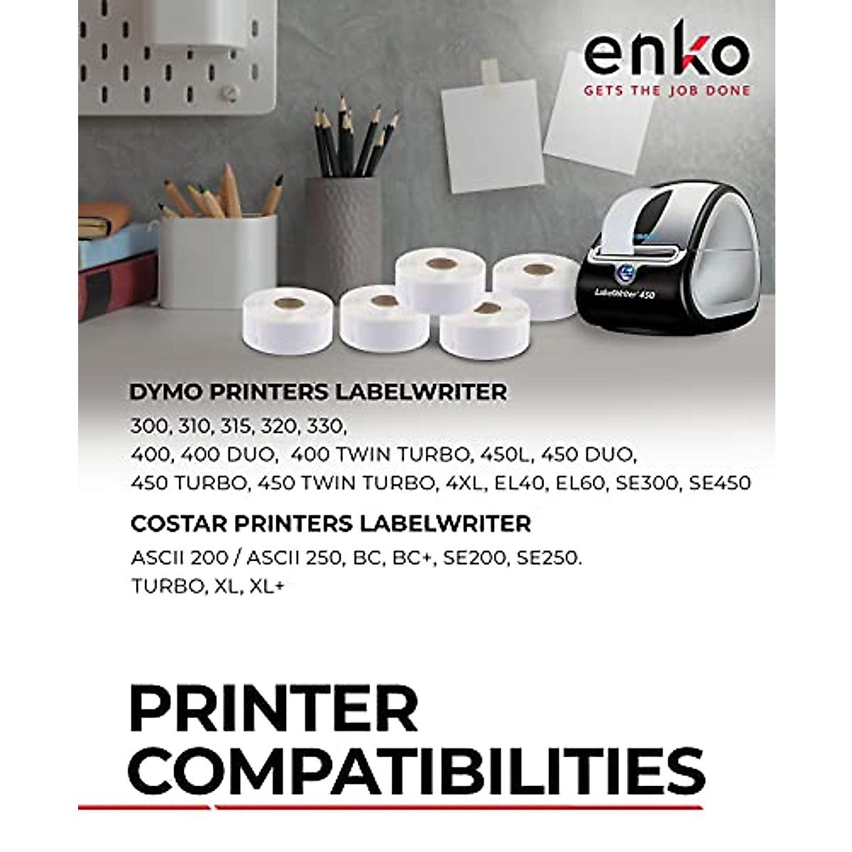 enKo (24 Rolls, 12000 Labels) Address & Shipping Labels 30336 (1" x 2-1/8) Compatible for Dymo LabelWriter