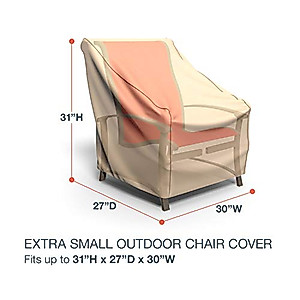 Budge P1A02TNNW1-2PK Sedona Patio Chair Cover (2 Pack) Waterproof, Durable, Extra Small, Tan