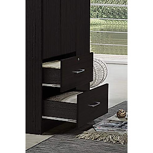 Hodedah 3-Door 2-Drawers, 3-Shelves in Chocolate Bedroom Armoires, 21"D x 36"W x 72"H