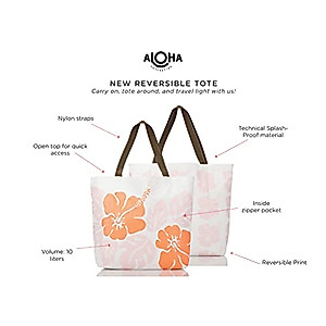 ALOHA Collection Big Island Hibiscus Reversible Tote in Dreamsicle
