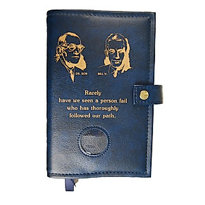 Bill & Bob Double Alcoholics Anonymous AA Big Book & 12 Steps & 12 Traditions Book Cover Medallion Holder Blue