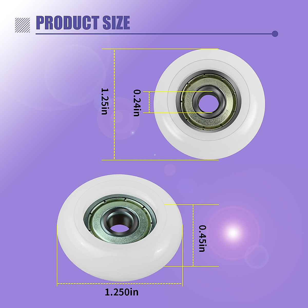 Vsttar Qty.4 Bearing Inner Diameter is 0.24 inches Machined Wheels/Rollers Made from Solid Engineering Plastic Replacement for Gym Wheels/Rollers Only Compatible with Models 2000, 3000, 3000 XL