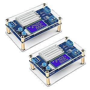 2 Pack Adjustable Voltage Regulator，AITRIP DC to DC 5.3V-32V to 1.2V-32V 12V Power Supply Module, 12A LCD Step Down Volt Transformer 160W CC CV Buck Converter Reducer