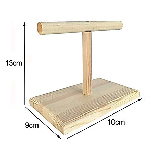 loinhgeo Portable Wood Bird Parrot Training Spin Perch Stand Playground Platform Toy Wood Color
