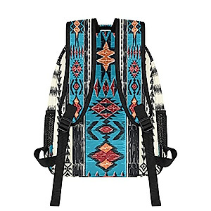 Aztec School Backpacks for Girl Student Daybag Water Resistant，Navajo Pattern Travel Schoolbag for Women/Men College Bookbags Medium