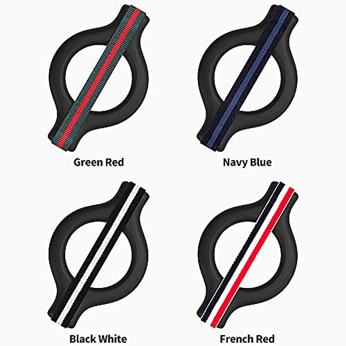 Sinjimoru Magnetic Wool-Band Phone Grip Holder for Apple MagSafe Case, Detachable Phone Grip Strap Holder for MagSafe Compatible with iPhone 15 14 13 12 Series. M-Mini Grip Black White