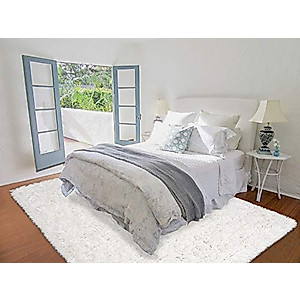 HOMORE Luxury Fluffy Area Rug Modern Shag Rugs for Bedroom Living Room, Super Soft and Comfy Carpet, Cute Carpets for Kids Nursery Girls Home, 4x6 Feet Cream White