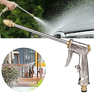 Water Jet Power Washer High Pressure Spray Nozzle Gun, 2-in-1 Sprayer for cleaning Glass Windows,Dual High Pressure Washer Car Washing Wand, Garden Water Hose Sprayer Nozzle (US in Stock) (Silver)