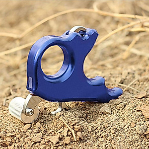 Zerone Archery Release Aids, 3 Finger Grip Thumb Caliper,Aluminum Alloy Bow Hinge Release for Compound Bow(Blue)