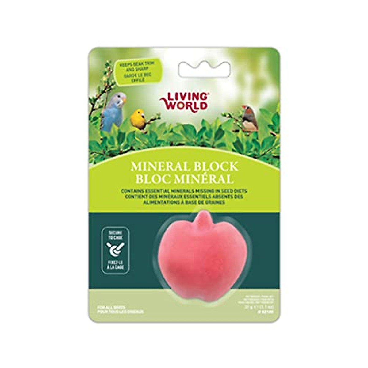 Living World Mineral Block, Apple (for Parakeets), 31 Grams