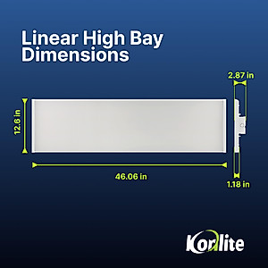 Konlite - 4 FT Linear LED Shop Lights, 225W, 30,626LM Bay Ceiling Shop Light for Commercial & Industrial Use, Non-Maintenance Shop Lights for Workshop, Garage Light, 5000K Daylight, Dimmable 1-10V