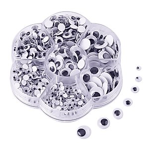KUUQA 500 Pieces Mixed Wiggle Googly Eyes Self Adhesive Googly Eyes DIY Scrapbooking Crafts
