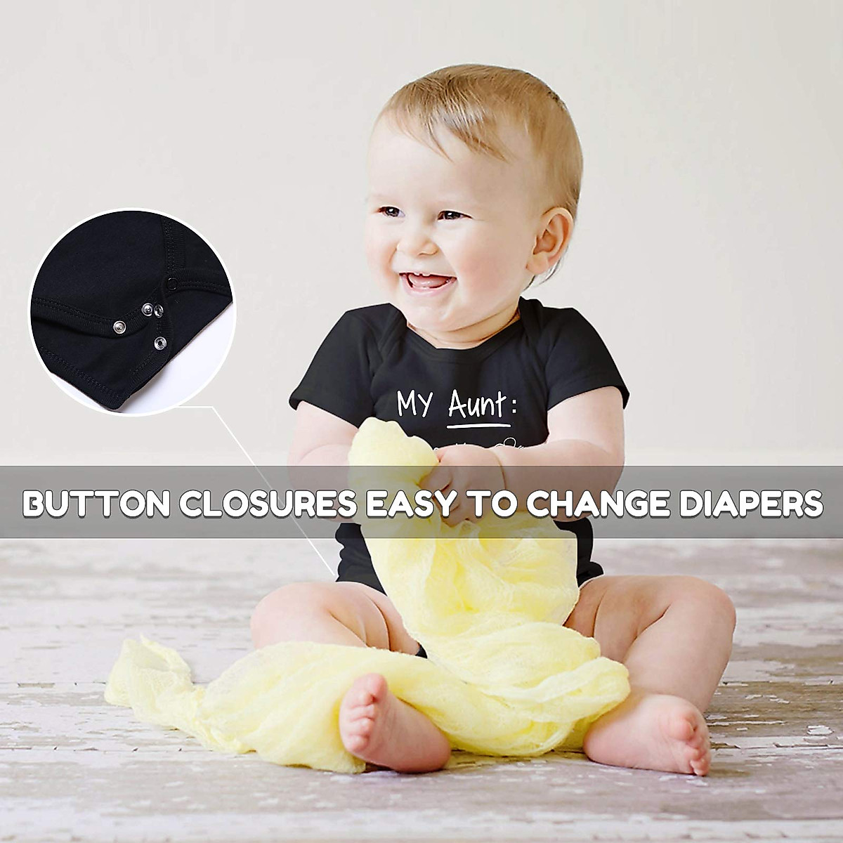 SOBOWO My Aunt Loves Me Baby Clothes Funny Baby Bodysuits Pregnancy Announcements Onsies Romper Jumpsuits for Newborn Boys Girls 0-6 Months (3-6 Months, My Aunt Loves Me Black)