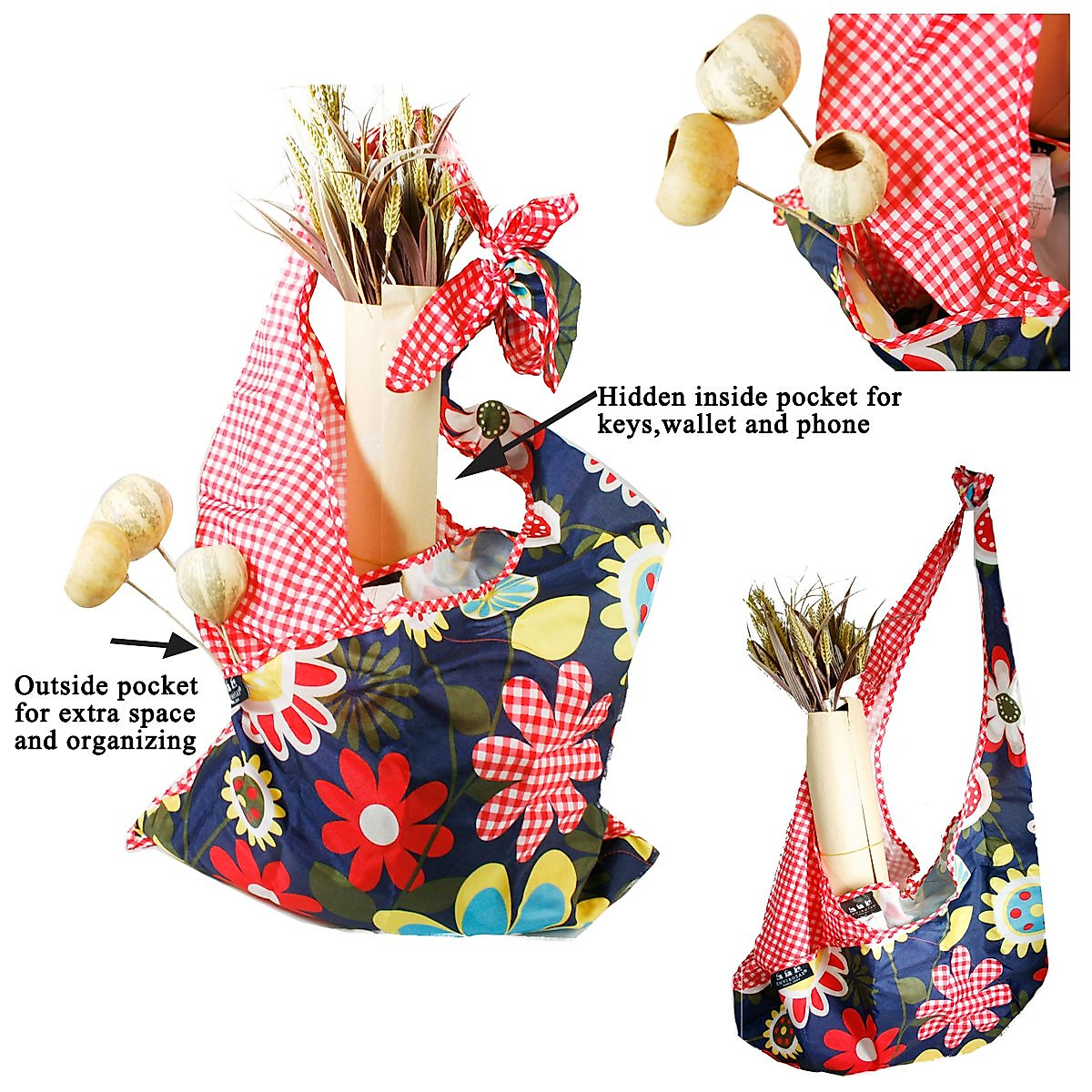 Envirosax Set of 2 Slingsax Bags Gingham & Blue