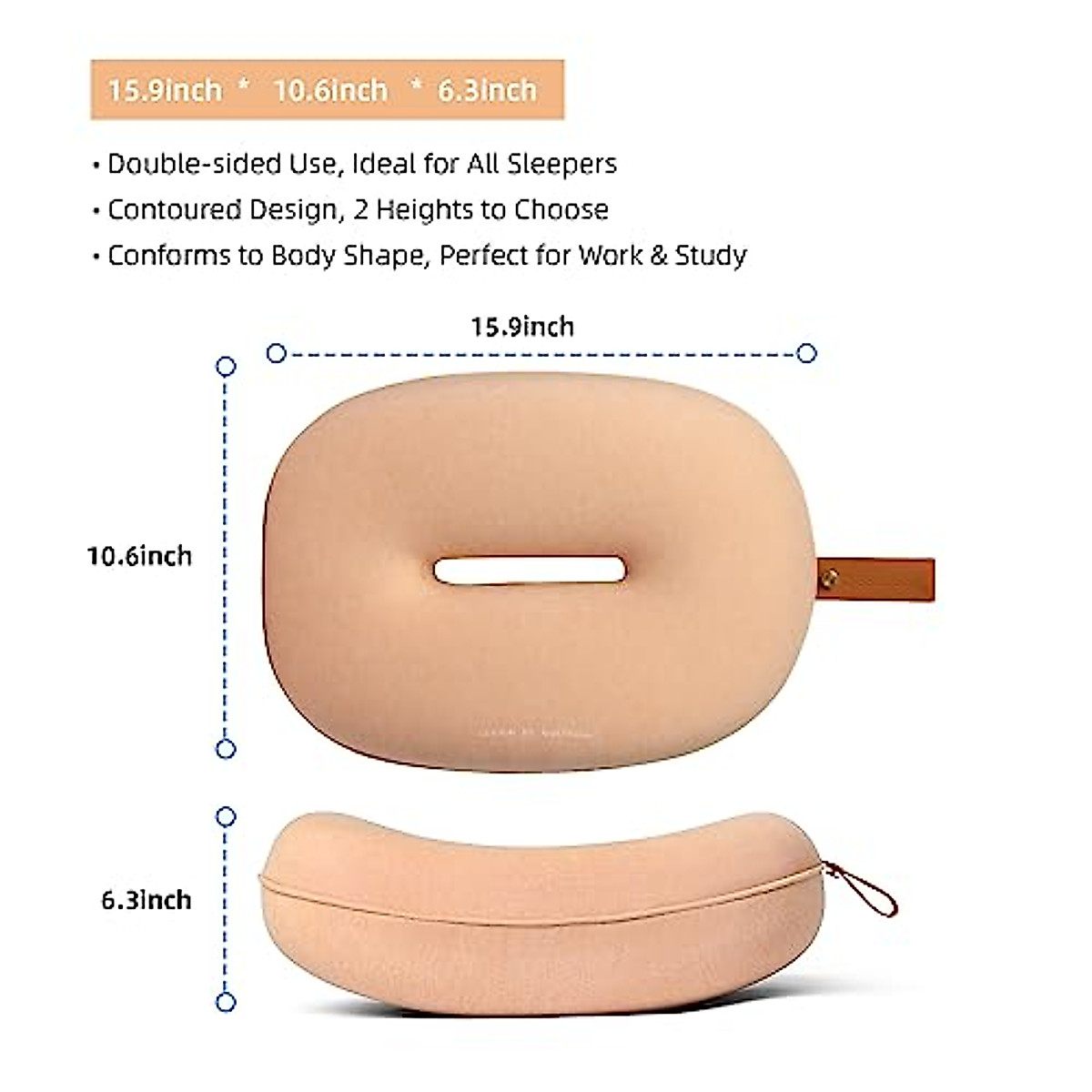 backrobo Lumbar Pillow for Office Chair - Multi-Functional Nap Pillow - Supports Lower Back, Neck, and Head for Complete Relaxation,Ideal for Office, Home, and Traveling (Pink)