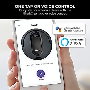 Shark RV912S EZ Robot Vacuum with Self-Empty Base, Bagless, Row-by-Row Cleaning, Perfect for Pet Hair, Compatible with Alexa, Wi-Fi, Dark Gray