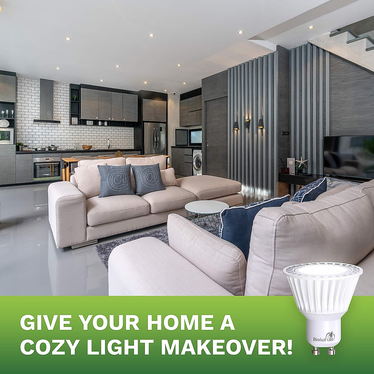 Bioluz LED 5 Pack LED Bulbs Commercial Grade GU10 LED Light Bulb Dimmable 3000K, 50W Halogen Replacement, LED Lights for Bedroom & Home Decor, 120V UL Listed Light Bulbs (Pack of 5)