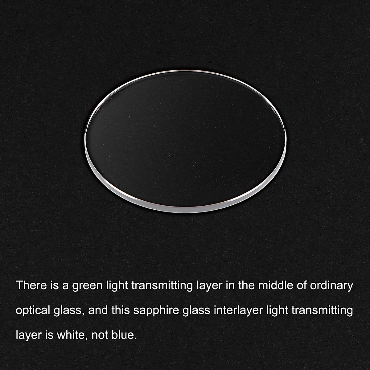 uxcell 35mm Dia. Watch Glass Sapphire Crystal Lens, Round Flat 1mm Thickness Replacement Parts for Watchmaker Repair Clear