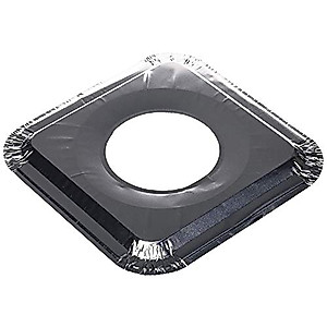 Aluminum Foil Square Gas Stove Burner Covers – Pack of 40 – Disposable Bib Liners for Kitchen Gas Range Top - Keep Your Gas Range Clean with DCS Deals Drip Pans - 8.5 x 8.5 x .5” Inch
