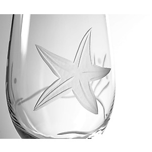 Rolf Glass Starfish White Wine Glass, 4 Count (Pack of 1), Clear
