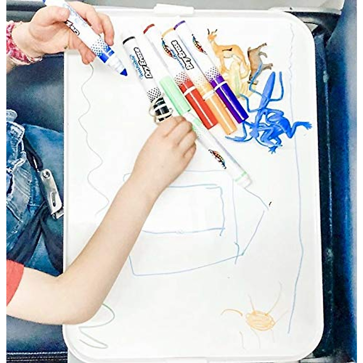 Go Happy Kids Travel Tray - Easily Attaches to Airplane & Train Tray Tables! Lightweight, Sturdy, Easy to Clean & Stow Travel Tray