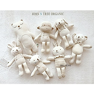 Organic Cotton Baby First Friend (Hello! Little Bunny) Attachment Doll for Baby, Pillow Buddy,Organic Toy 15.7 inches Tall