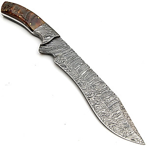 PAL 2000 KNIVES HK-9295 Handmade Damascus Steel 13 Inches Hunting Knife Ram Horn Handle with Sheath