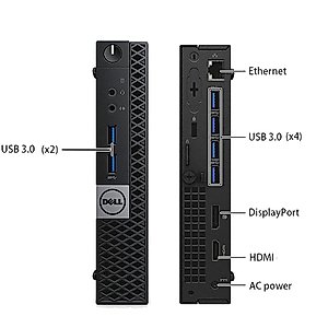 Dell Optiplex 7040 Micro Business Desktop Computer PC Intel 4-Core i5-6500T 2.5GHz Up to 3.1GHz 16GB DDR4 New 1TB NVMe M.2 SSD WiFi Bluetooth HDMI DP Windows 10 Pro Wireless Keyboard&Mouse(Renewed)