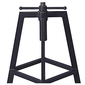 Diwhy Industrial Bar Stool Wood Metal Bar Stool,Adjustable Height Swivel Counter Height Bar Chair with Backrest,Black,Fully Welded Set of 2 (Brown Wooden Top with Wooden Backrest)