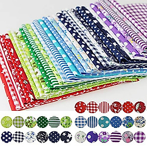 aufodara 30pcs Colorful Fabric Cotton Craft Fabrics Bundles Squares Patchwork 10"x10" (25cm x 25cm) Quilting DIY Handmade Sewing Scrapbooking